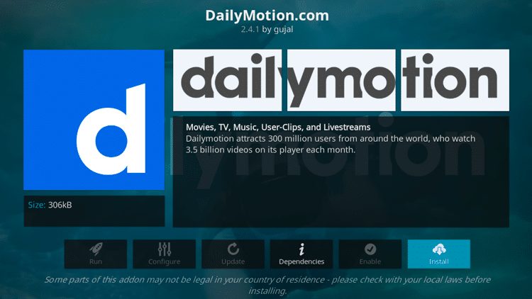 How to Install DailyMotion Kodi Addon