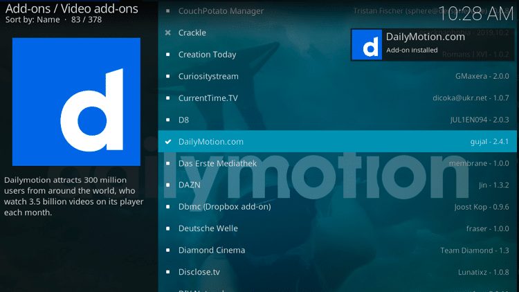 How to Install DailyMotion Kodi Addon