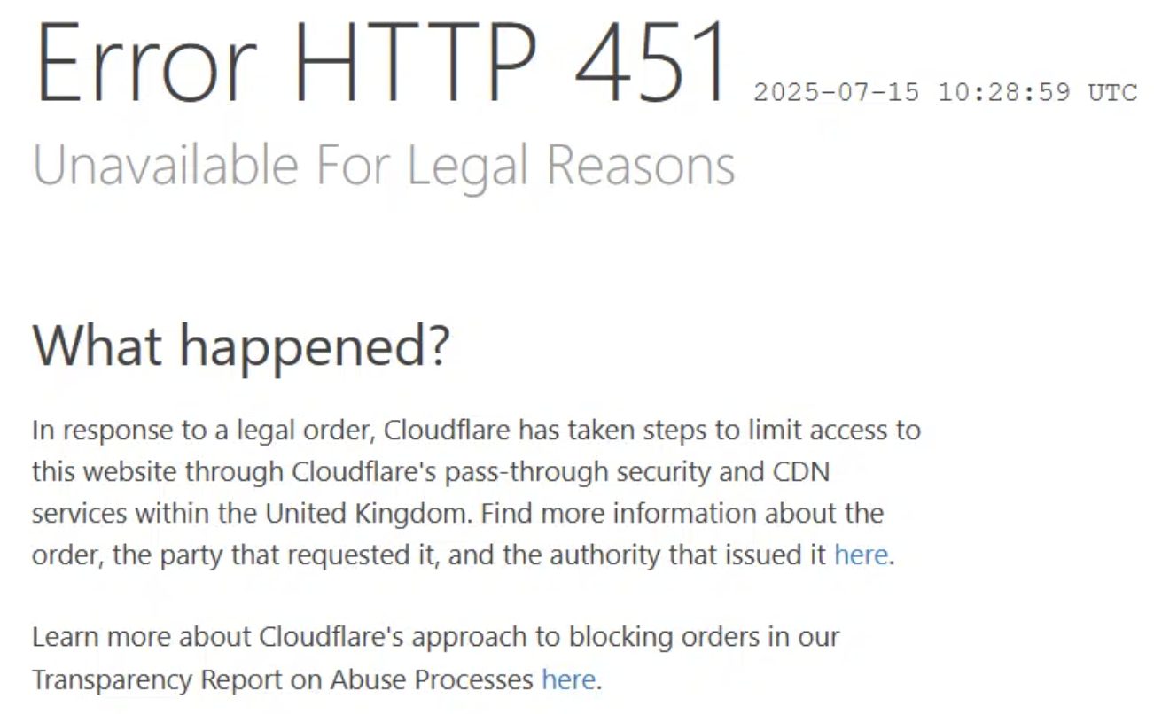 Cloudflare Blocks Pirate Sites in UK for the First Time