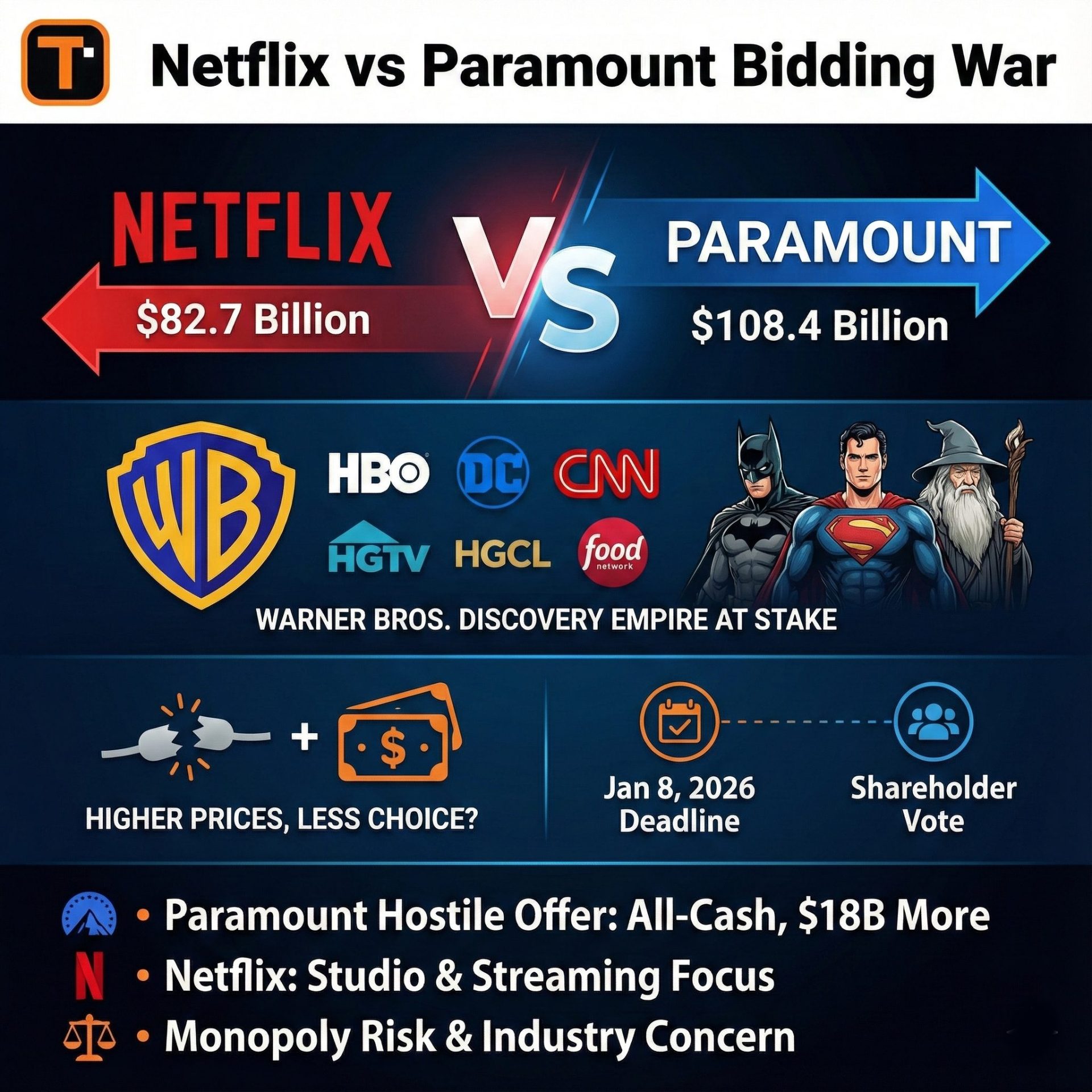 Paramount vs Netflix: Who Wins the Warner Bros Bidding War?