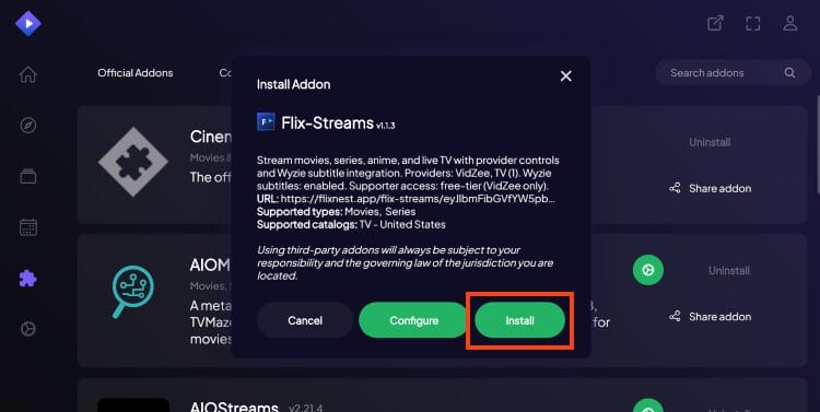 How to Install Flix-Streams Stremio Addon (HTTP Based)